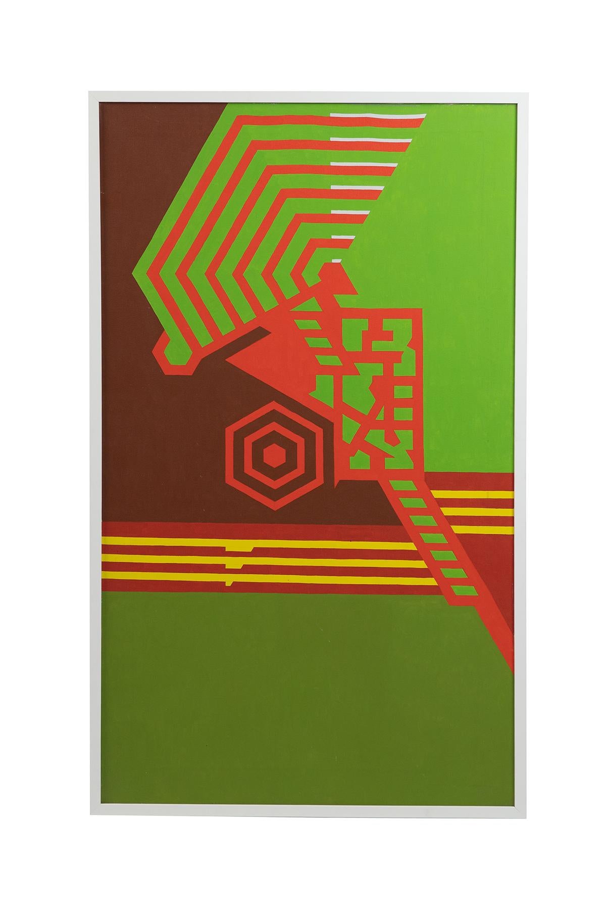 1966 Hard-Edge Painting by Lloyd Wright Disciple Jack Justice For Sale ...