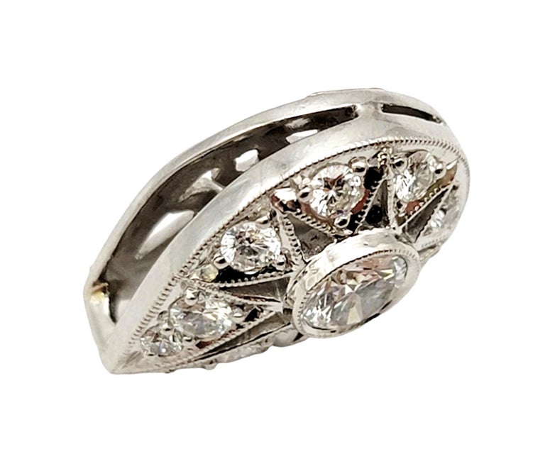 Jack Kelege Teardrop Shaped Diamond Starburst Design Platinum Enhancer ...