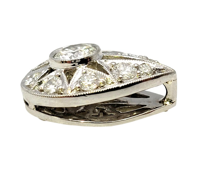 Jack Kelege Teardrop Shaped Diamond Starburst Design Platinum Enhancer ...