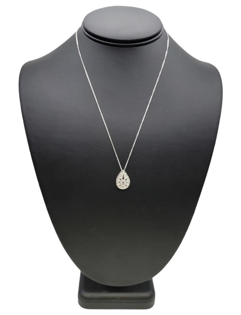 Jack Kelege Teardrop Shaped Diamond Starburst Design Platinum Enhancer ...