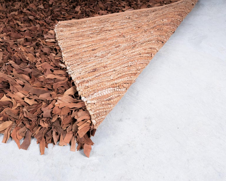 Jack Lenor Larsen Suede Leather Rug, Midcentury For Sale at 1stDibs