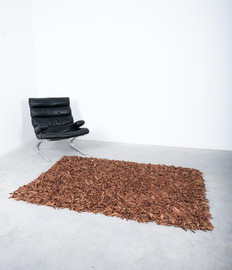 Jack Lenor Larsen Suede Leather Rug, Midcentury For Sale at 1stDibs