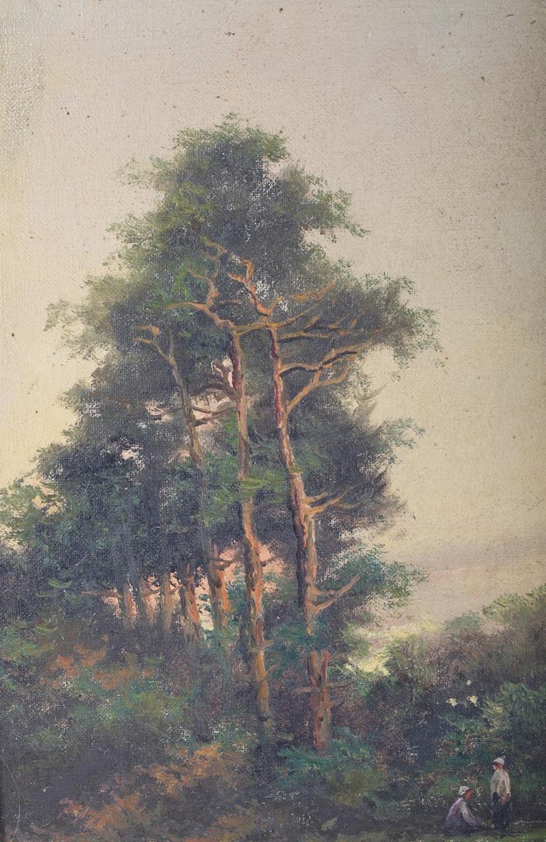 Jack M. Ducker - Antique English Oil Painting Figure in Woodland ...