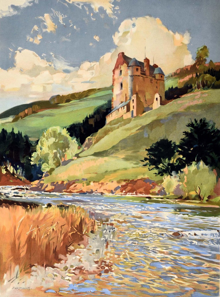Jack Merriott - Original Vintage Travel Poster The River Tweed Scotland ...