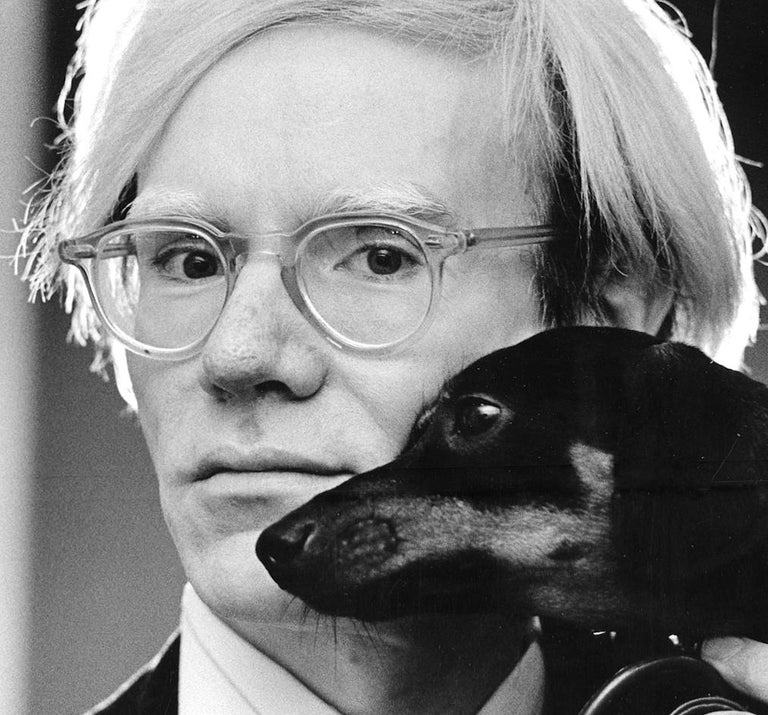 Jack Mitchell - Andy Warhol and his beloved dachshund Archie, signed by ...