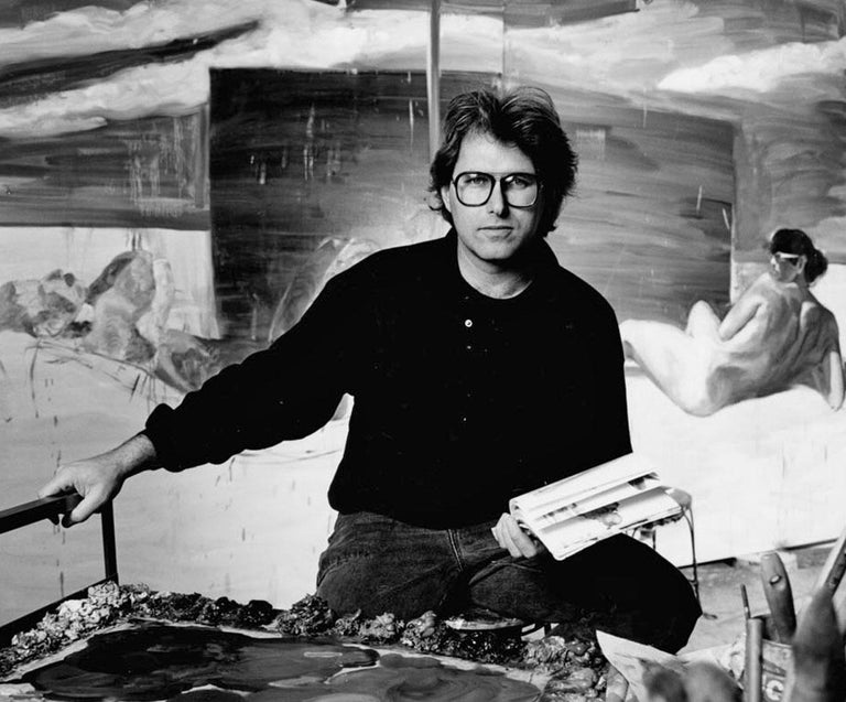 Jack Mitchell - Artist Eric Fischl in his NYC studio with new work ...