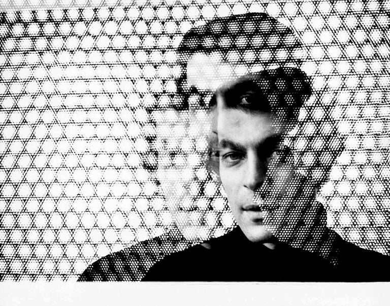 Jack Mitchell - Artist Josef Levi with his work, multiple exposure ...