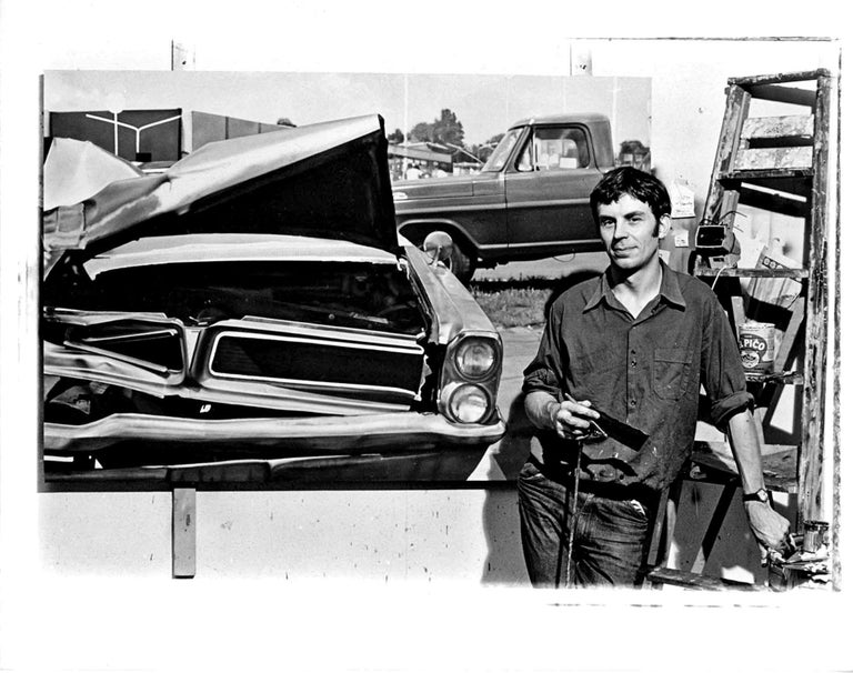 Jack Mitchell - English photorealist painter John Salt at work in his ...