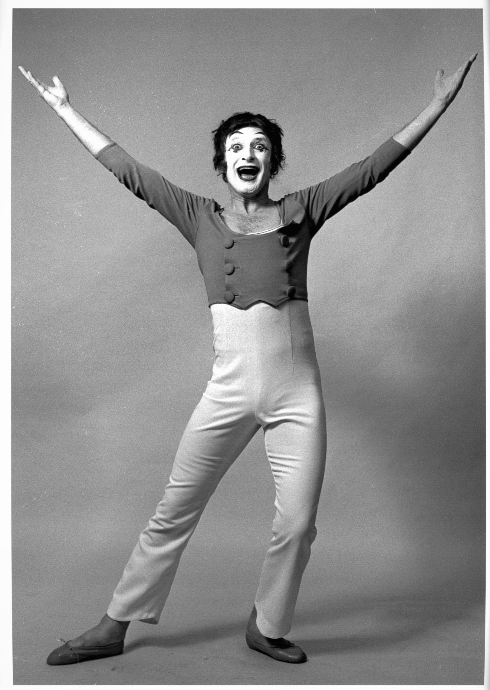 Jack Mitchell - French actor and mime Marcel Marceau as "Bip the Clown ...
