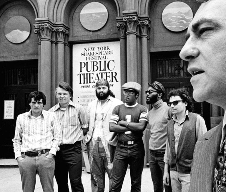 Jack Mitchell - Joseph Papp outside his Public Theatre with Playwrights ...