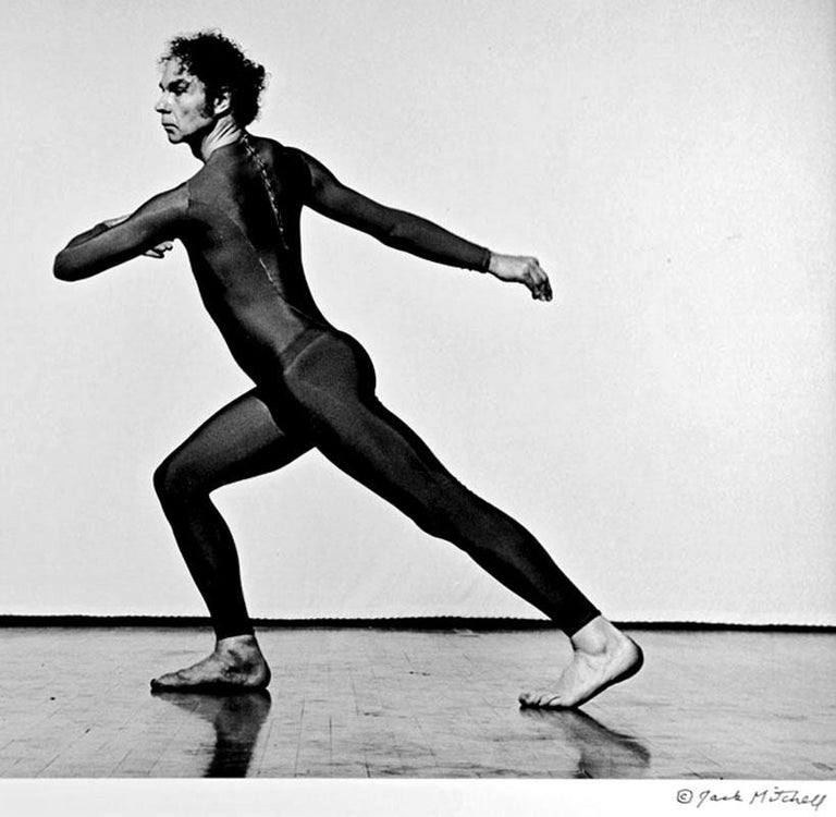 Jack Mitchell - Merce Cunningham performing 'Rebus' at Westbeth, signed by Jack Mitchell For ...