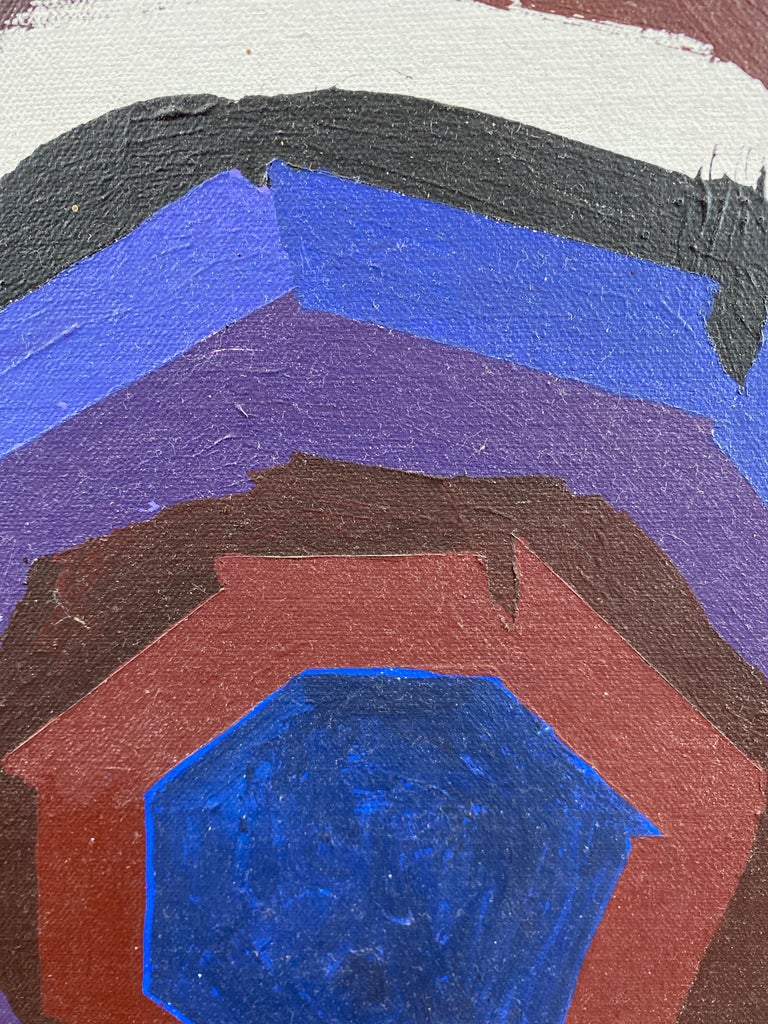 Jack Wolfe “Concentric Circles”, Tall Abstract Expressionist Painting, 1960s at 1stDibs