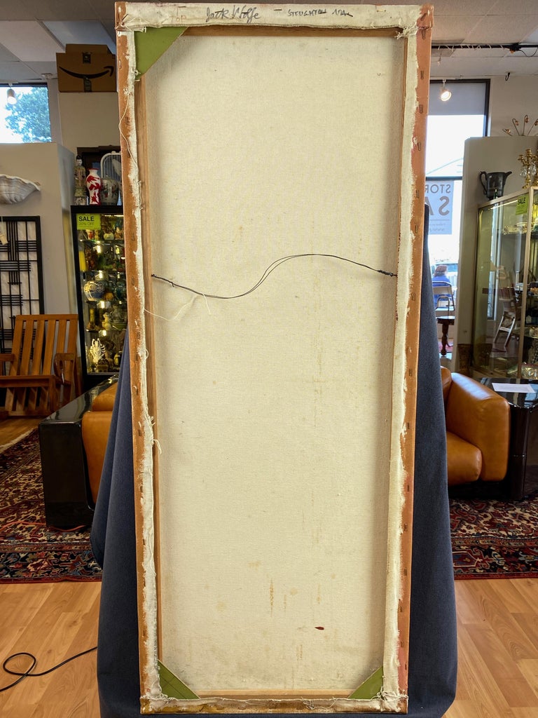 Jack Wolfe “Concentric Circles”, Tall Abstract Expressionist Painting, 1960s at 1stDibs