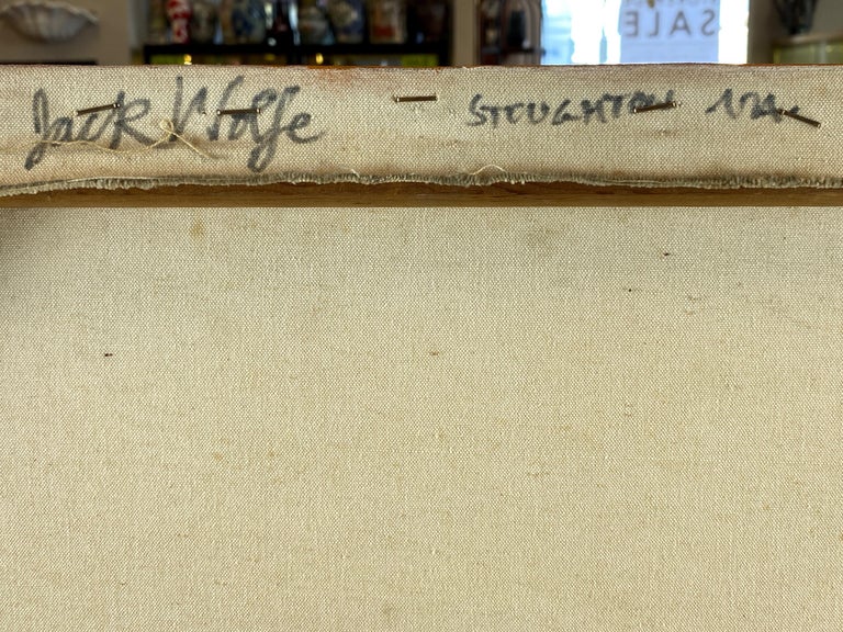 Jack Wolfe “Concentric Circles”, Tall Abstract Expressionist Painting, 1960s at 1stDibs