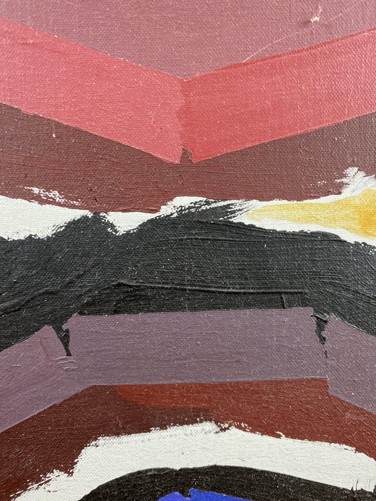 Jack Wolfe “Concentric Circles”, Tall Abstract Expressionist Painting, 1960s at 1stDibs