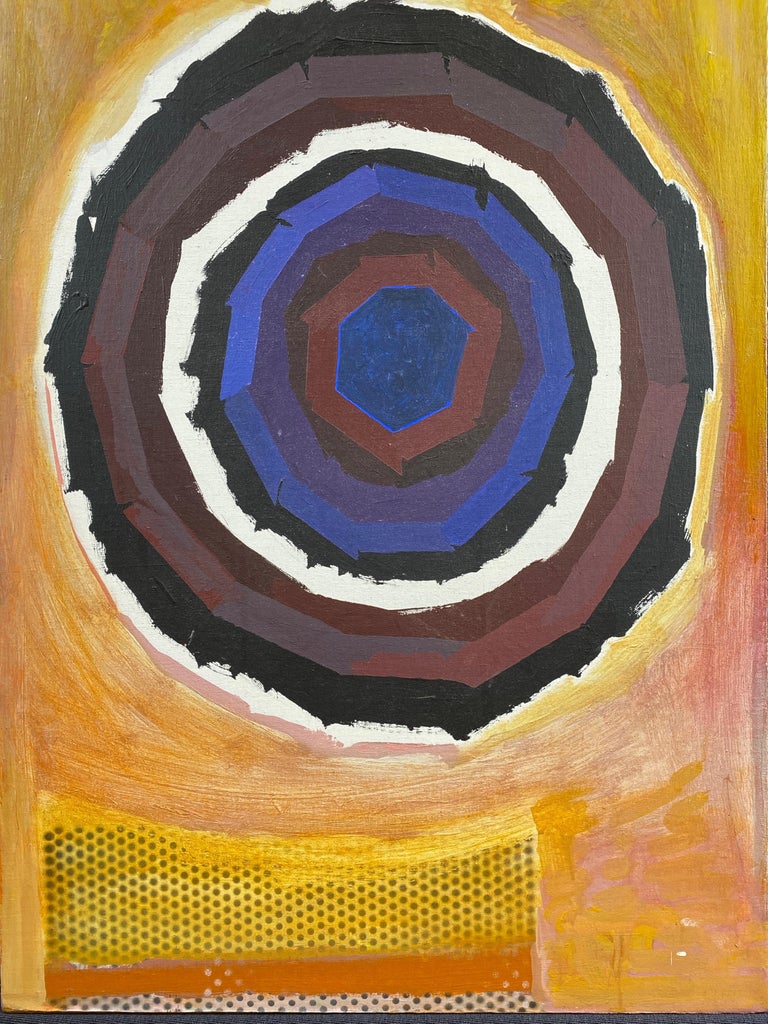 Jack Wolfe “Concentric Circles”, Tall Abstract Expressionist Painting, 1960s at 1stDibs