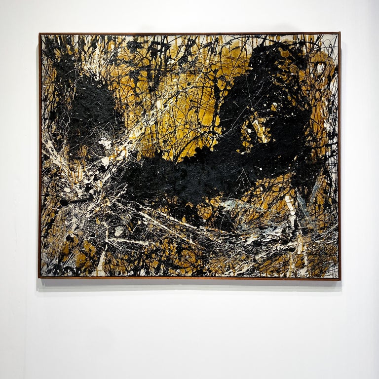 Jackson Pollock Style Drip/Action Painting, Midcentury, Signed and ...