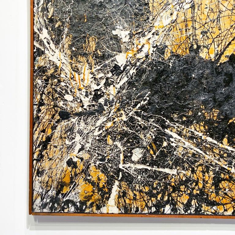 Jackson Pollock Style Drip/Action Painting, Midcentury, Signed and ...