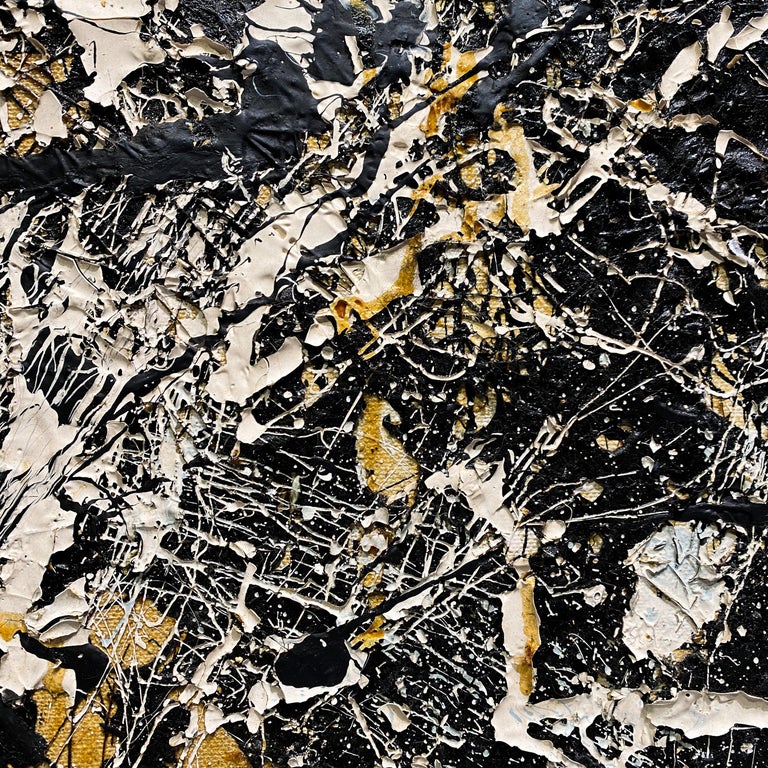 Jackson Pollock Style Drip/Action Painting, Midcentury, Signed and ...