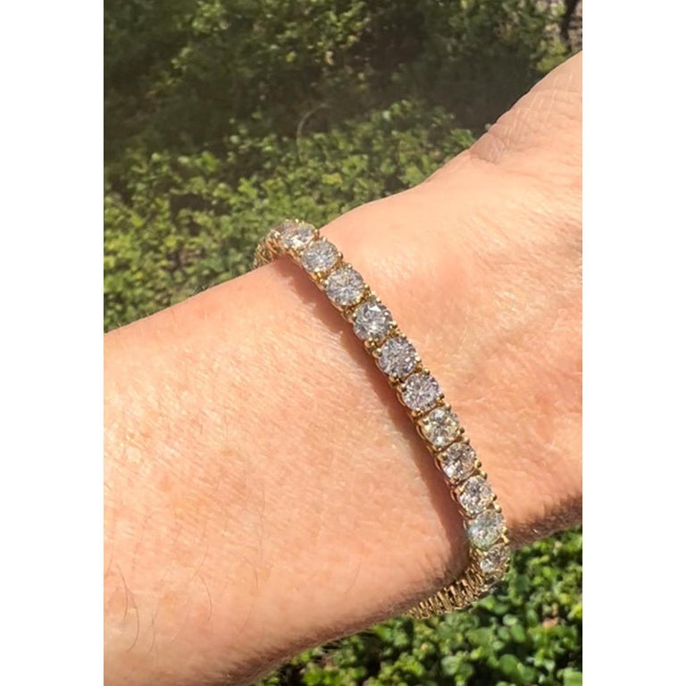 Jacob and Co. 18k Gold 12ct Diamond Tennis Bracelet at 1stDibs