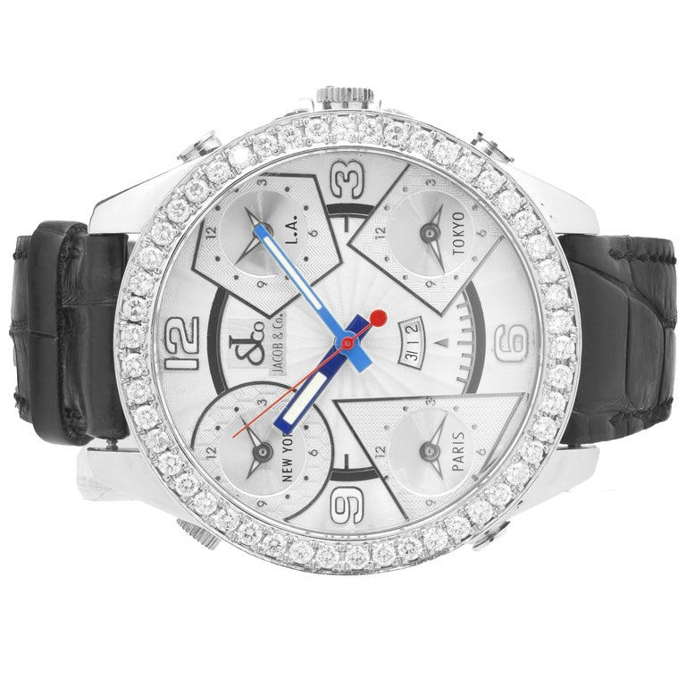 Jacob and Co 5 Time Zone Watch w/ Diamond Bezel, Diamond Mother of ...