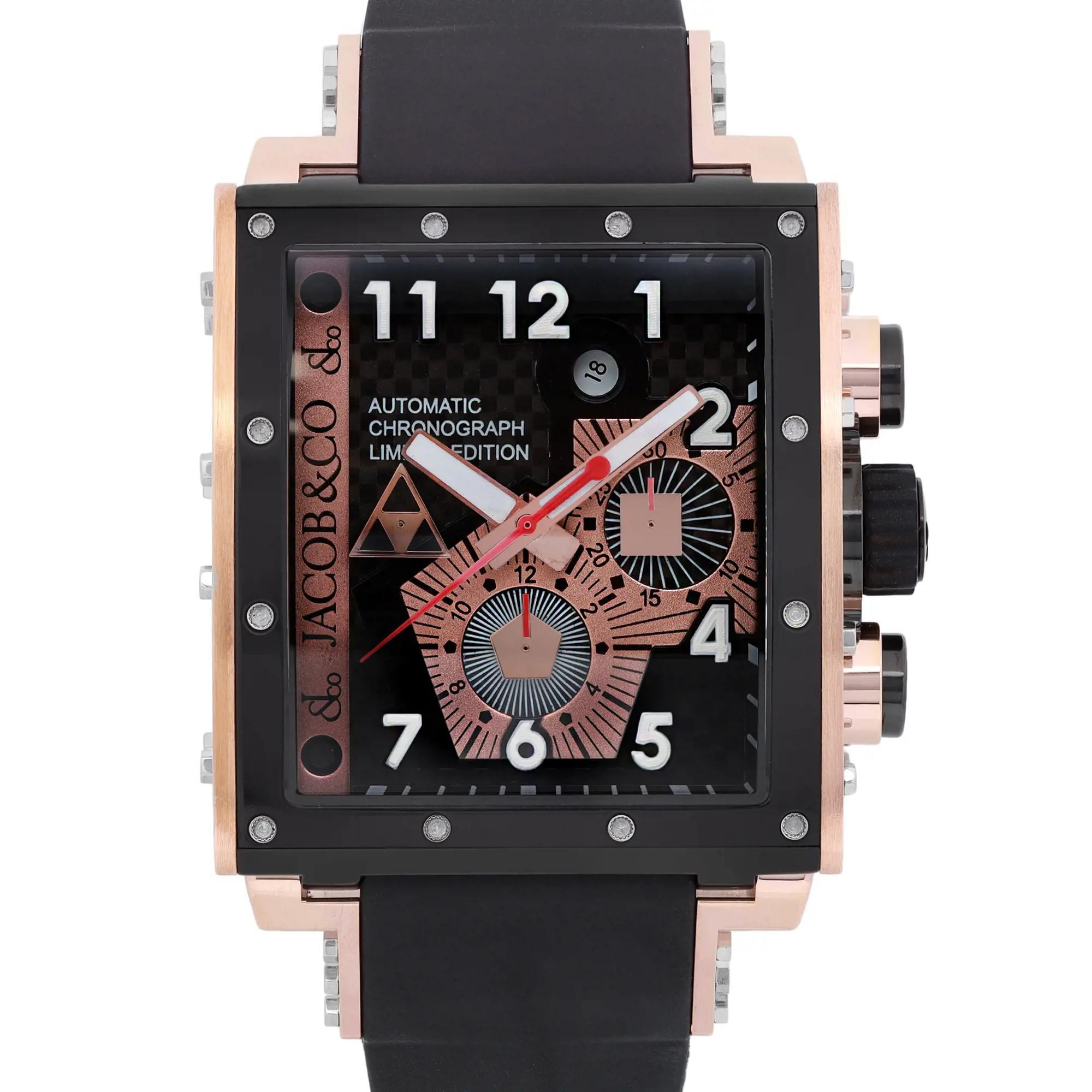 Jacob and Co EPIC I 18K Rose Gold Titanium Carbon fibre Dial Automatic ...