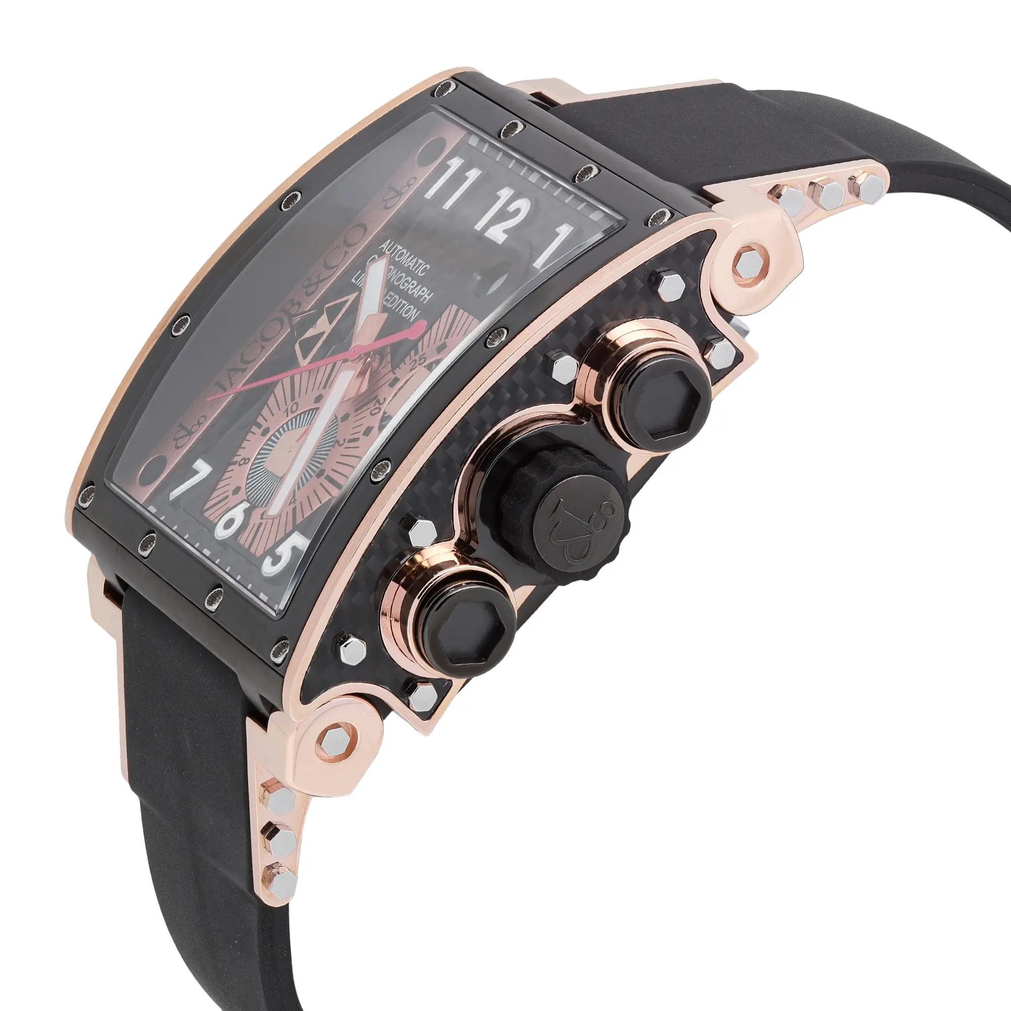 Jacob and Co EPIC I 18K Rose Gold Titanium Carbon fibre Dial Automatic ...