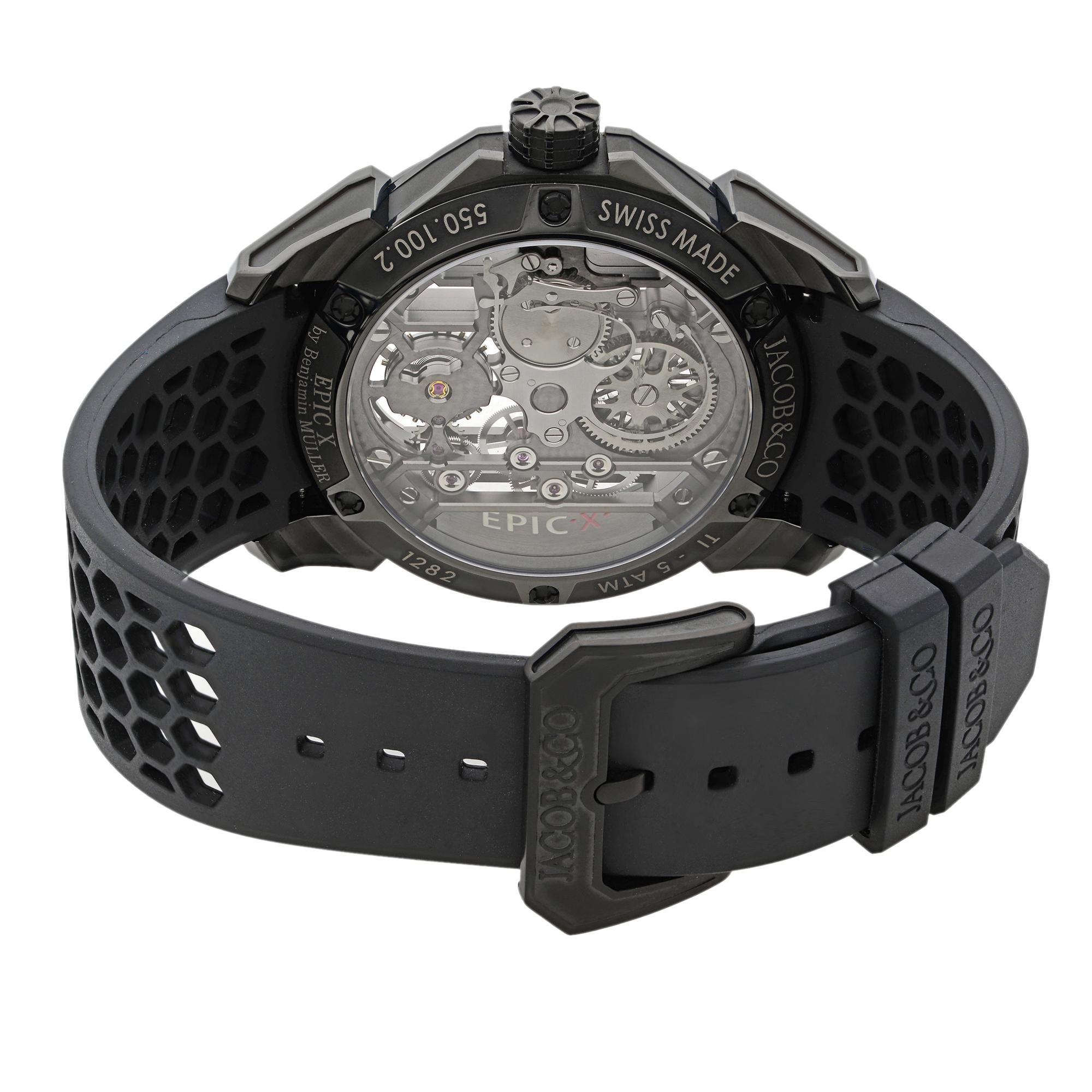 Jacob and Co. Epic X Skeleton Titanium Hand-Wind Men's Watch EX100.21 ...