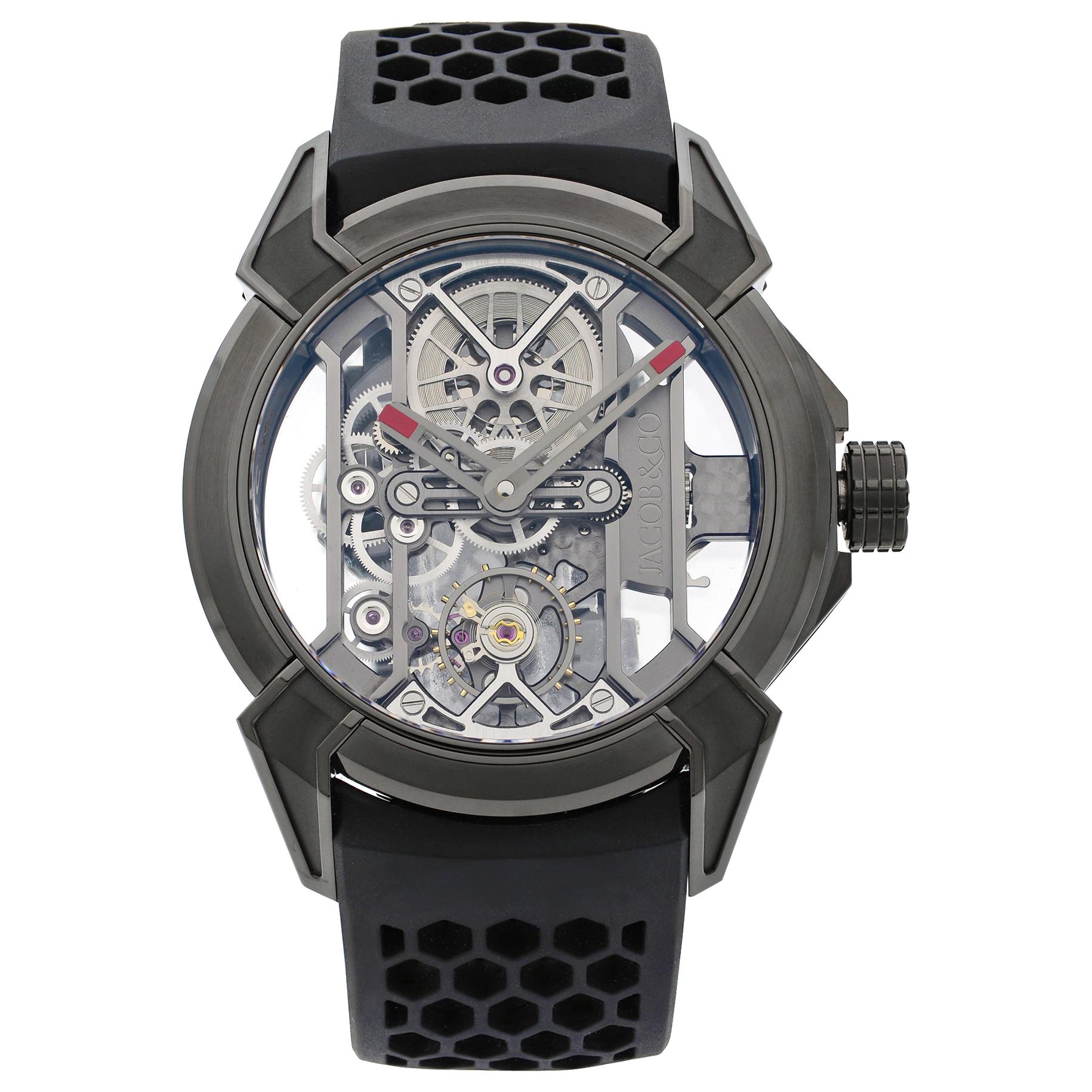 Jacob and Co. Epic X Skeleton Titanium Men's Hand-Wind Watch EX100.21 ...