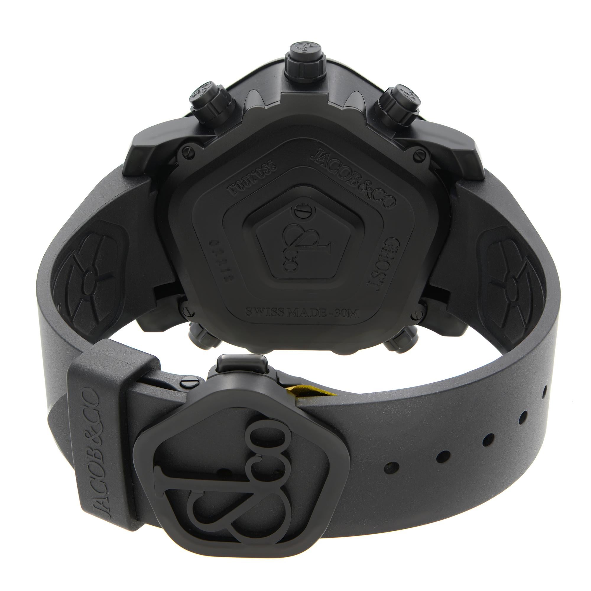 Jacob and Co. Ghost 5 Time Zone Carbon Bezel Black PVD Watch GH100.11 ...
