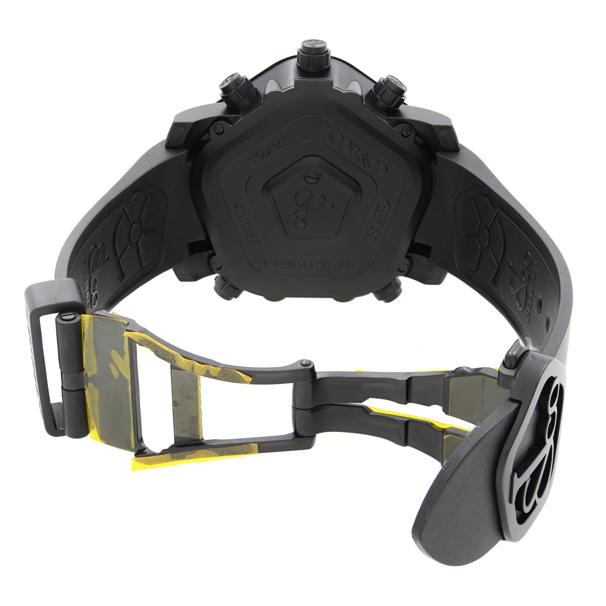 Jacob and Co. Ghost 5 Time Zone Carbon Bezel Black PVD Watch GH100.11 ...
