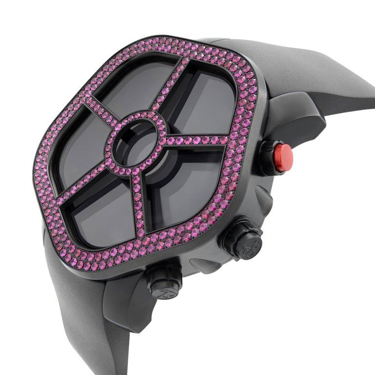 Jacob and Co Ghost 5-Time Zone Steel Ruby Red Bezel Men Watch GH100.11 ...