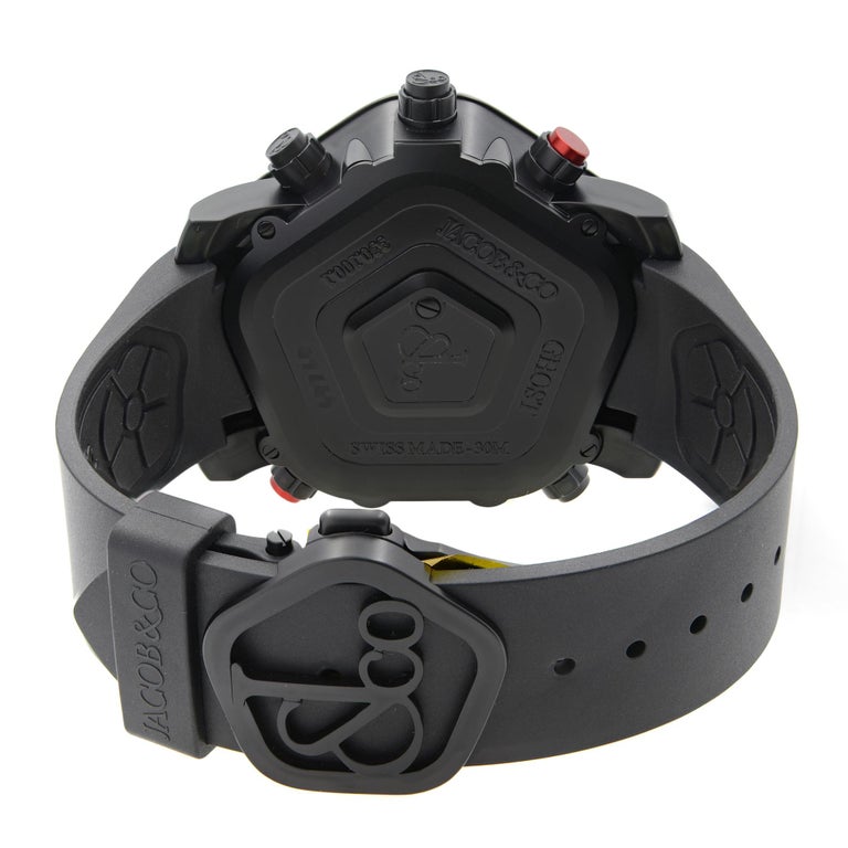 Jacob and Co Ghost 5-Time Zone Steel Ruby Red Bezel Men Watch GH100.11 ...