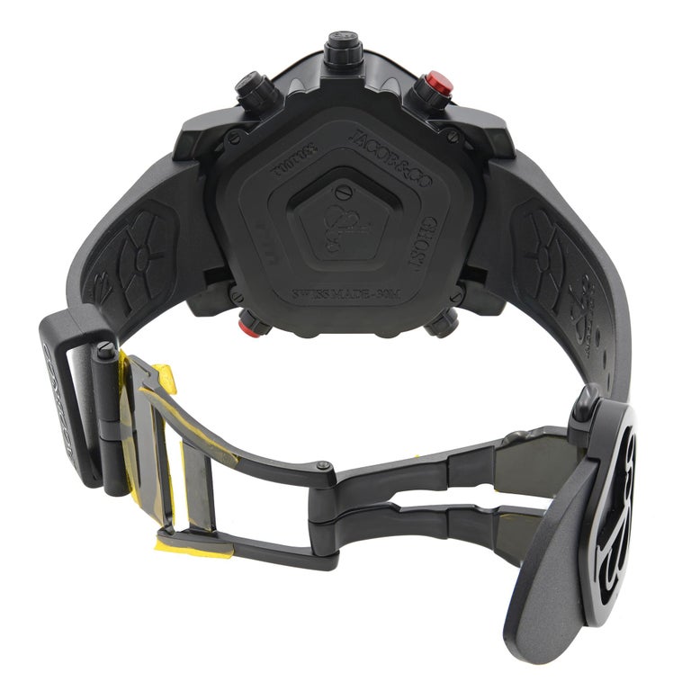 Jacob and Co Ghost 5-Time Zone Steel Ruby Red Bezel Men Watch GH100.11 ...