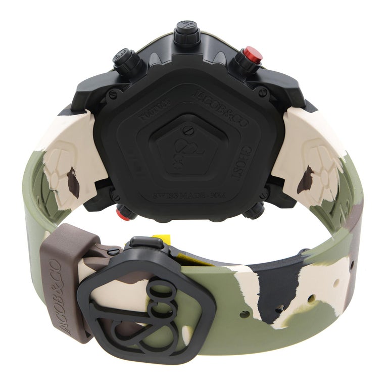 Jacob and Co. Ghost Carbon Bezel Camouflage Quartz Mens Watch GH100.11 ...