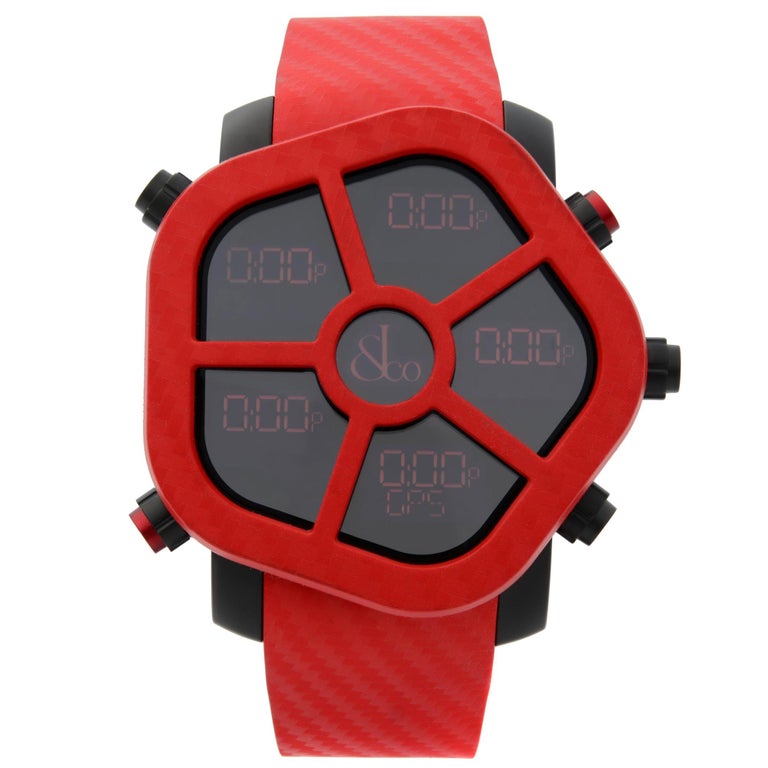 Jacob and Co. Ghost Carbon Bezel Red Quartz Men's Watch GH100.11.NS.PC ...