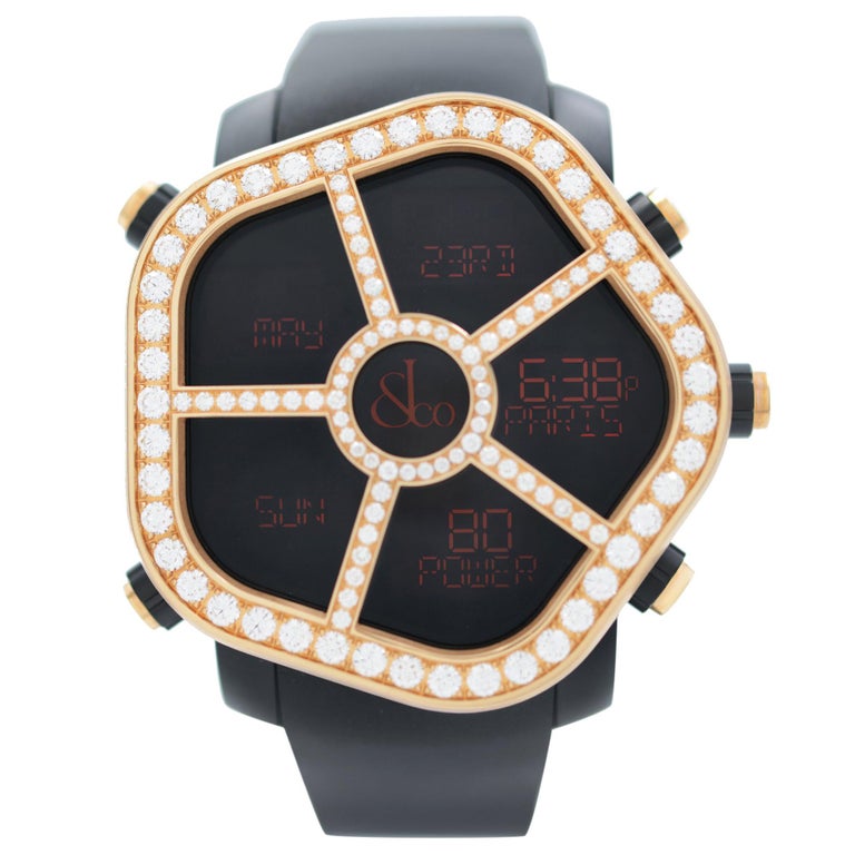 Jacob and Co. Ghost Steel 18K Gold Diamond Bezel Mens Watch GH100.14.RP ...
