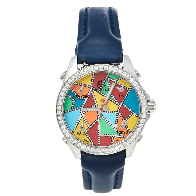 Jacob and Co. Multicolor Diamond Five Time Zone Women's Wristwatch 40 ...