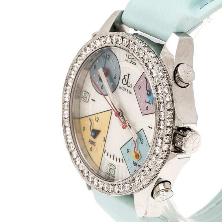 Jacob and Co. Multicolor Mother of Pearl Five Time Zones Women's ...