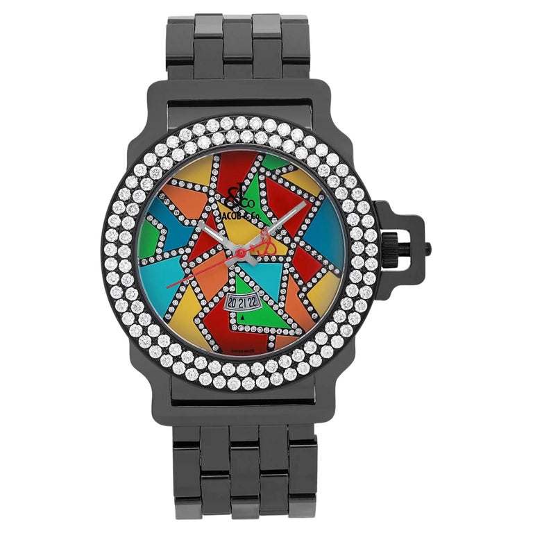 Jacob and Co Standard 38mm Ceramic Multicolour Dial Quartz Unisex Watch ...