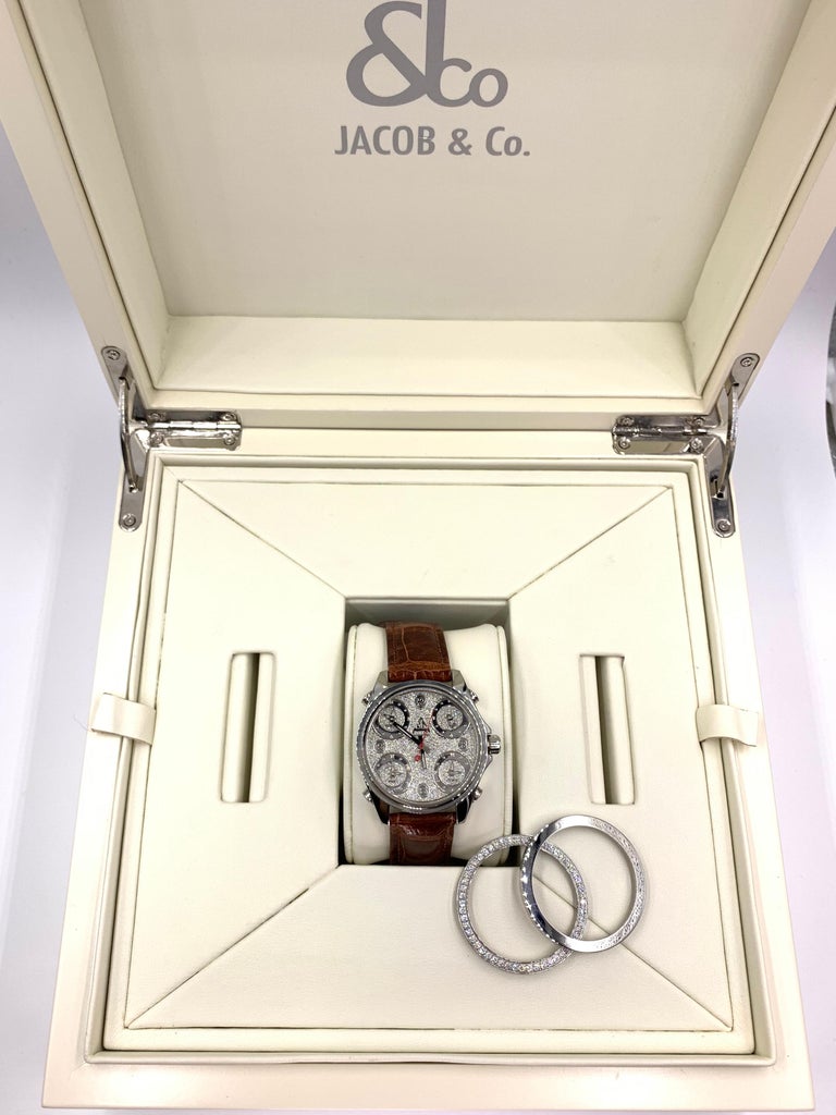 Jacob and Company 5 Time Zone Diamond Watch at 1stDibs