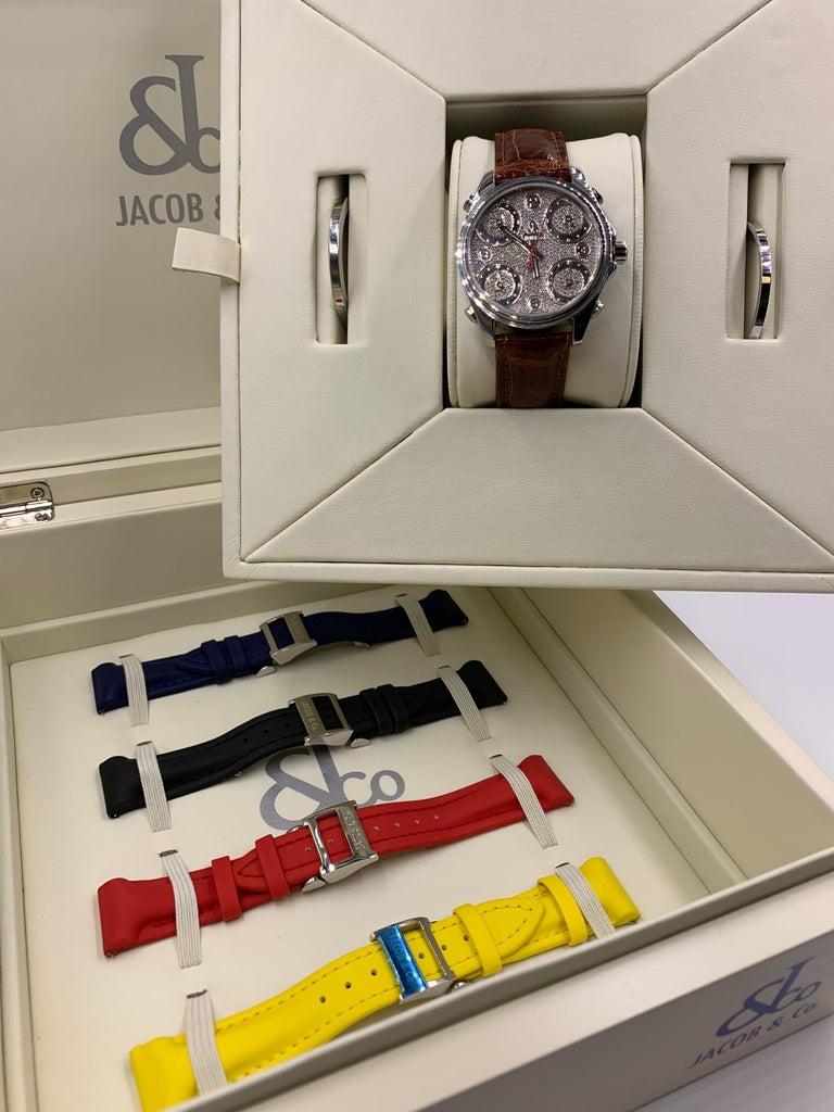 Jacob and Company 5 Time Zone Diamond Watch at 1stDibs