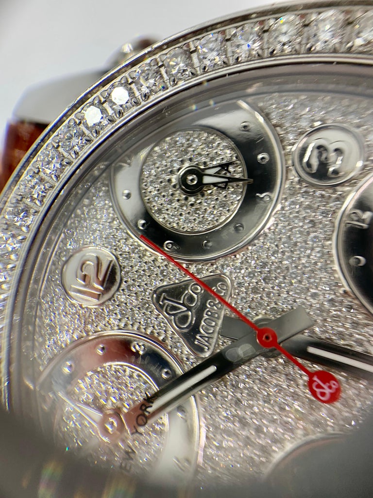 Jacob and Company 5 Time Zone Diamond Watch at 1stDibs