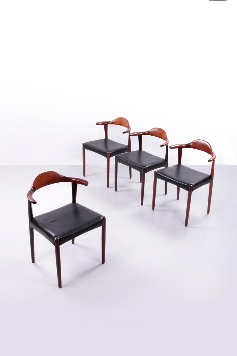Jacob Hermann Dark Wood Dining Room Chairs Randers Mobelfabriek, 1965 ...