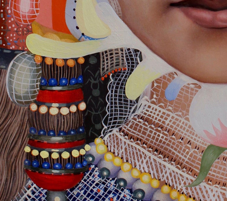 Jacob Hicks - Woman #18, Contemporary Realist Portrait, Jeweled ...