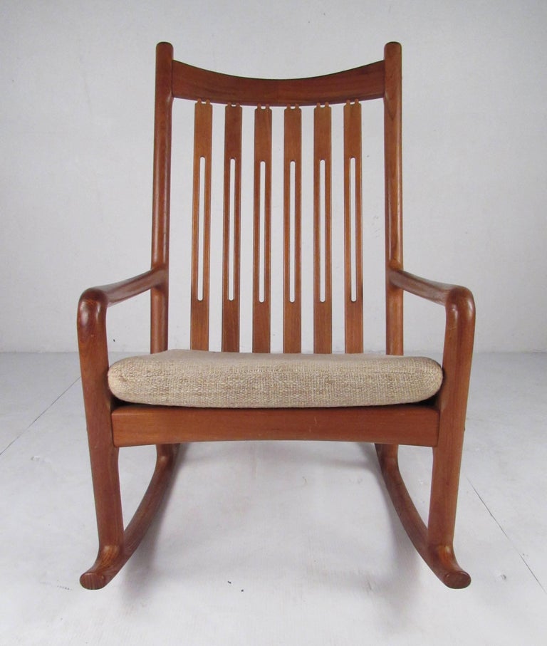 Mid-Century Modern Jacob Kjaer Teak Rocking Chair at 1stDibs