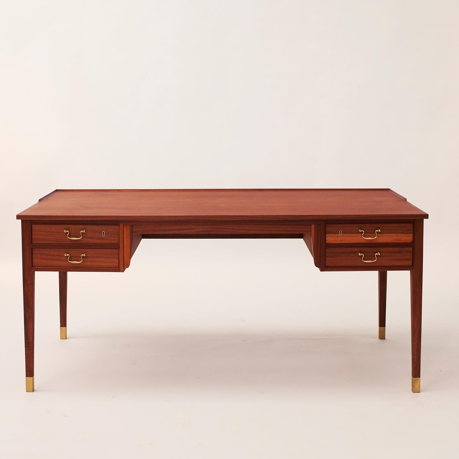 Jacob Kjaer Mahogany Writing Desk at 1stDibs | antique writing desk uk