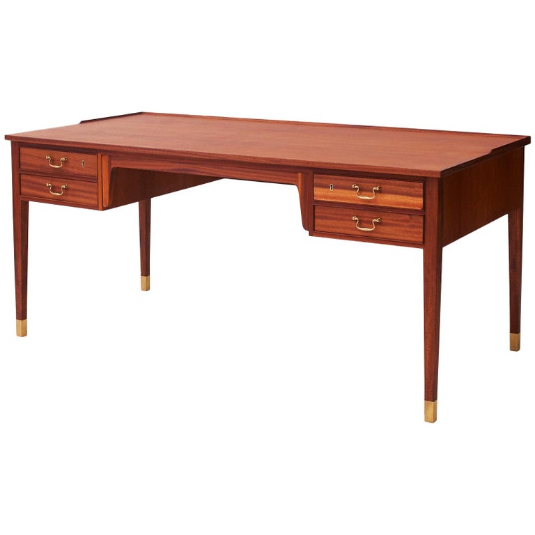Jacob Kjaer Mahogany Writing Desk at 1stDibs