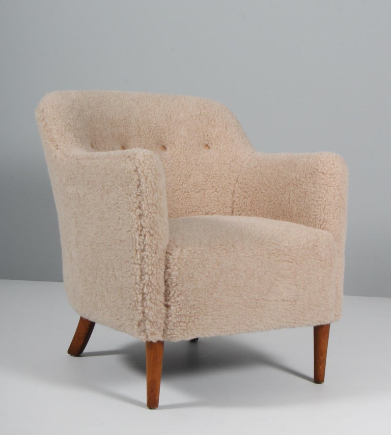 Jacob Kjær Lounge Chair in Lambwool at 1stDibs