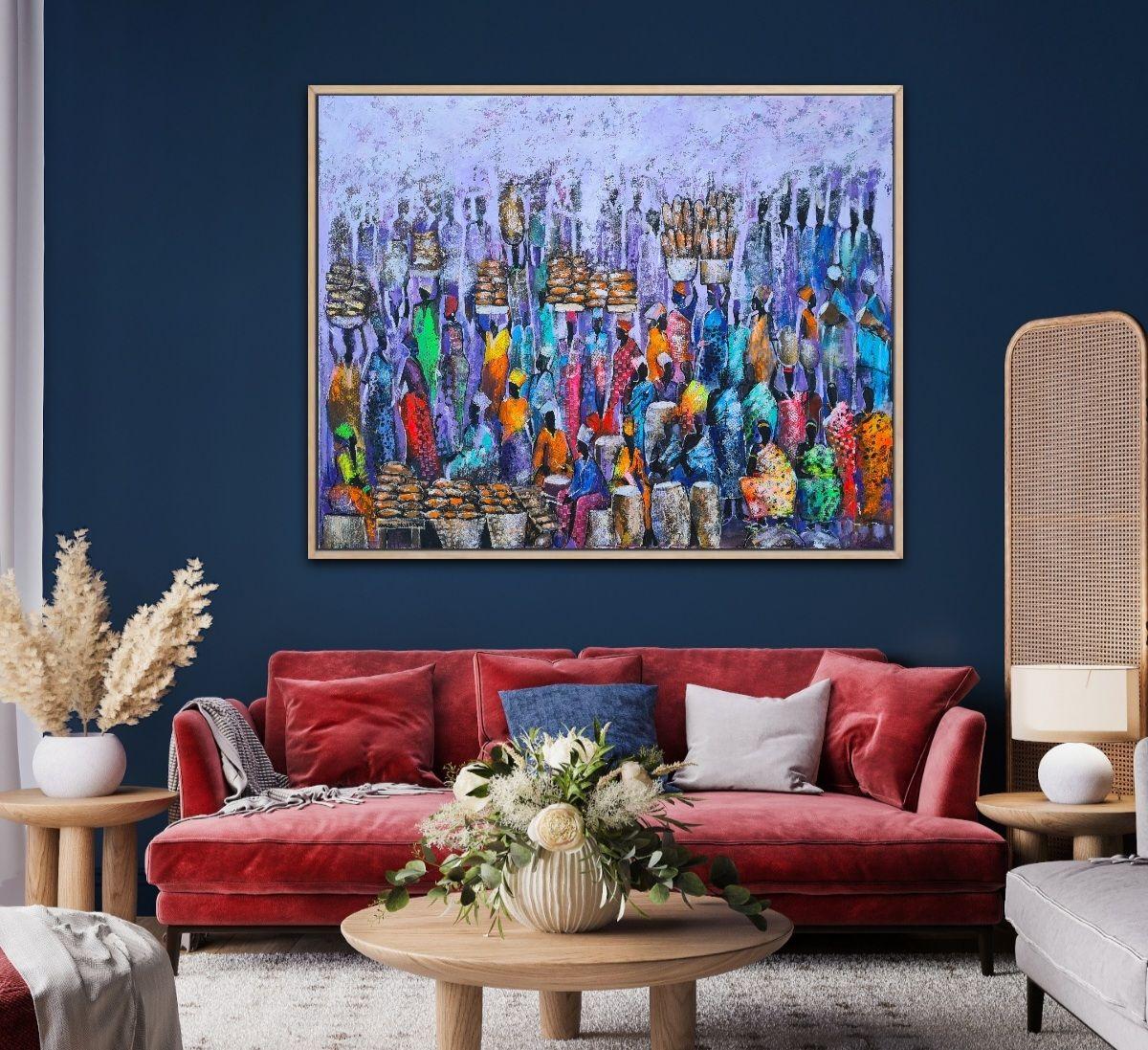 Jacob Kwesi Bennett - Yam Festival, Painting, Acrylic on Canvas at ...